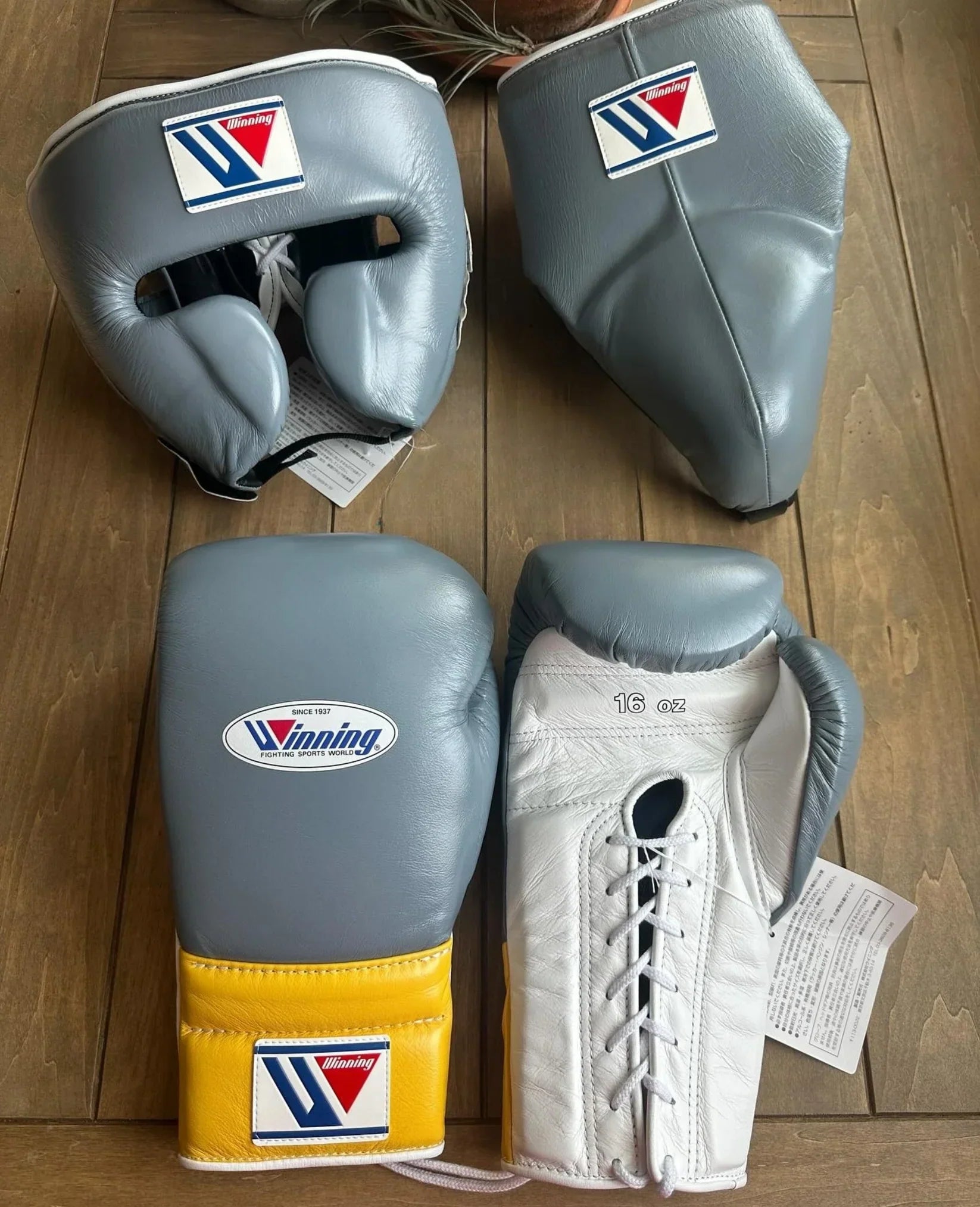 Winning Boxing Set - Grey Yellow White – Furious Boxing.